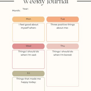 Weekly Planner Printable | Self Care | Self Love | Mindfulness ...
