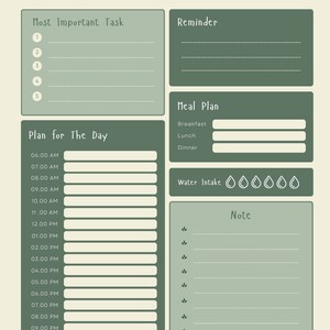 Sage Green Monthly and Daily Daisy Planner + Self Care Goal Setting - Etsy