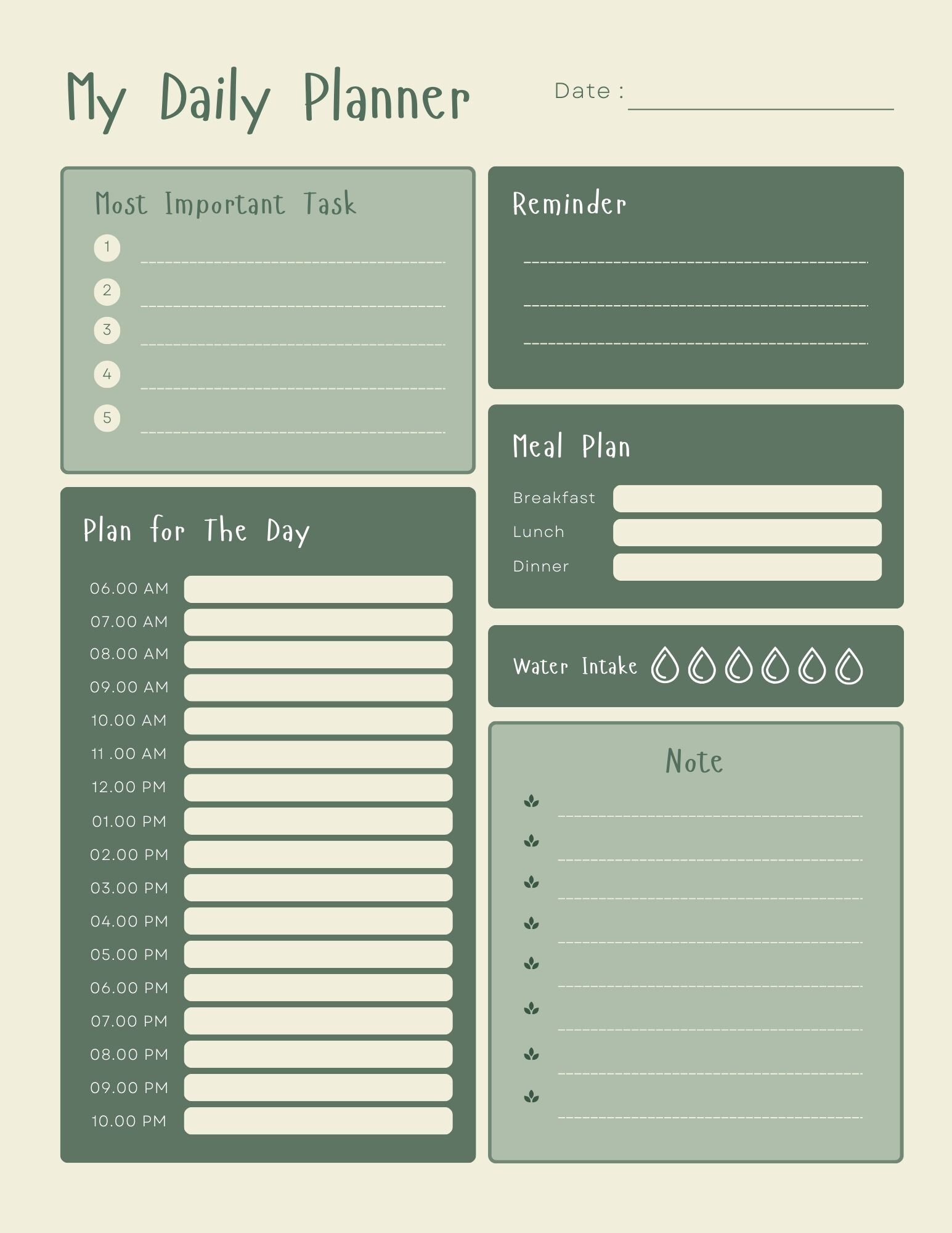Sage Green Monthly and Daily Daisy Planner + Self Care Goal Setting - Etsy