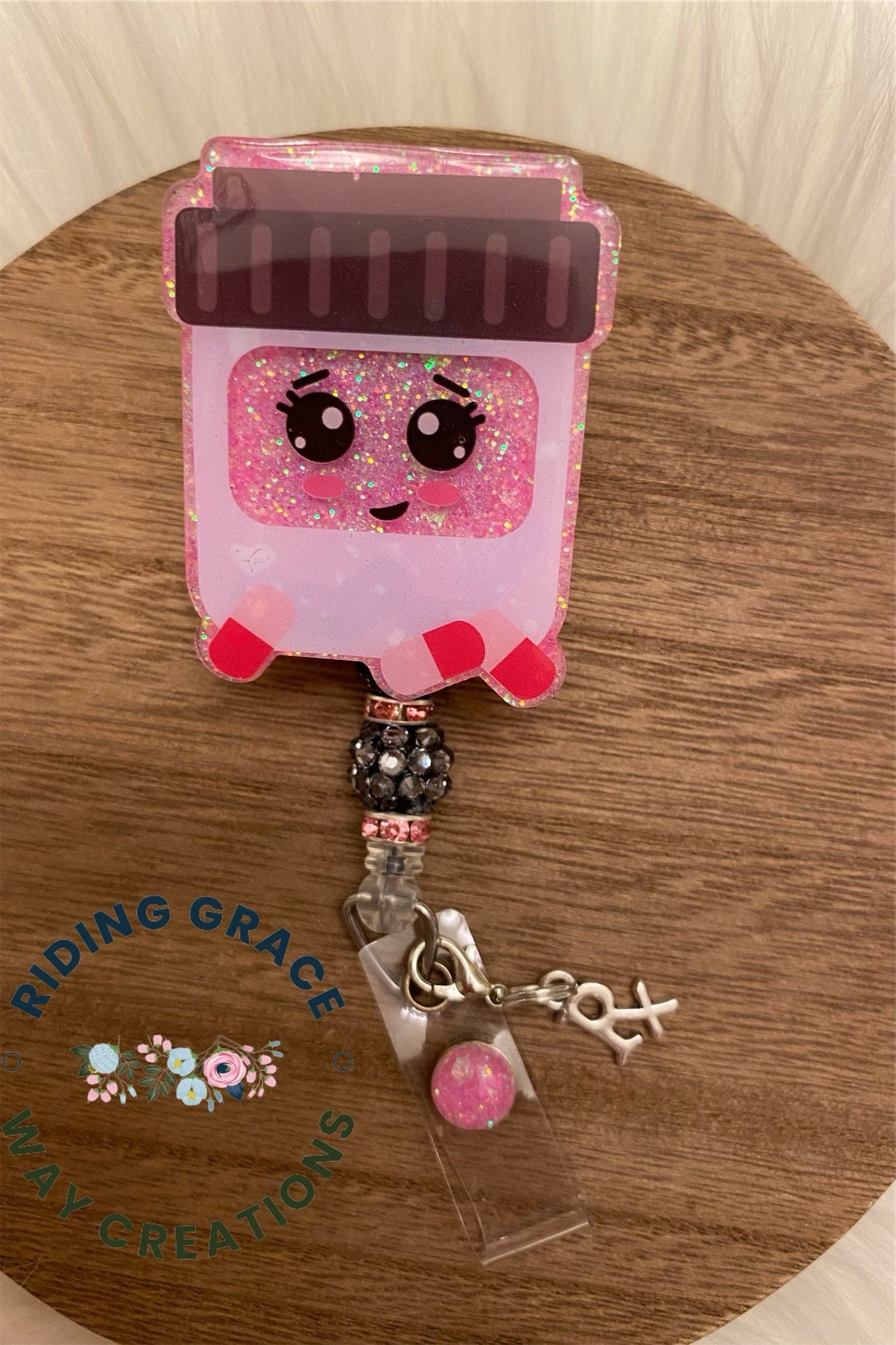 Cute Pink Glitter Pharmacy Badge Reel, Nurse Badge Reel, Nurse Badge ...