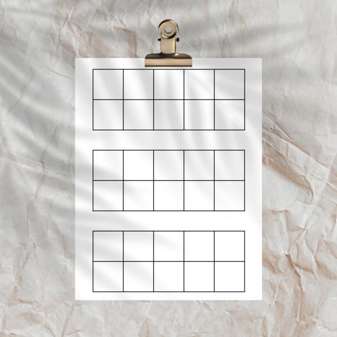Blank Fives and Tens Frames Templates - Etsy