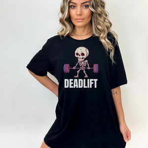 Pink Deadlift Shirt, Gym T Shirt, Skeleton Crossfit Tee, Funny Workout ...