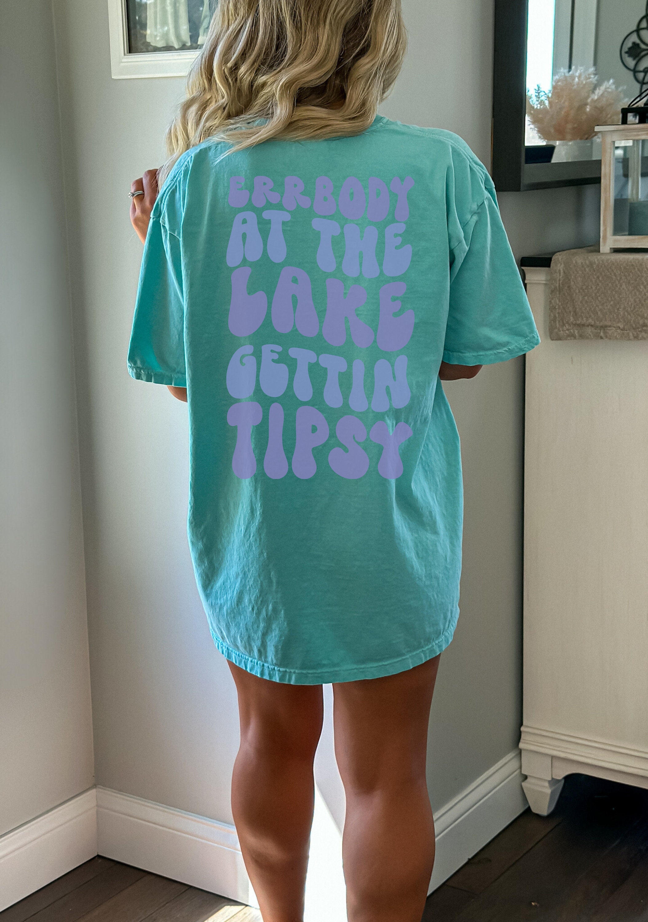 Everybody at the Lake Gettin Tipsy Tee White, Lake Tshirt, Lake Shirt ...