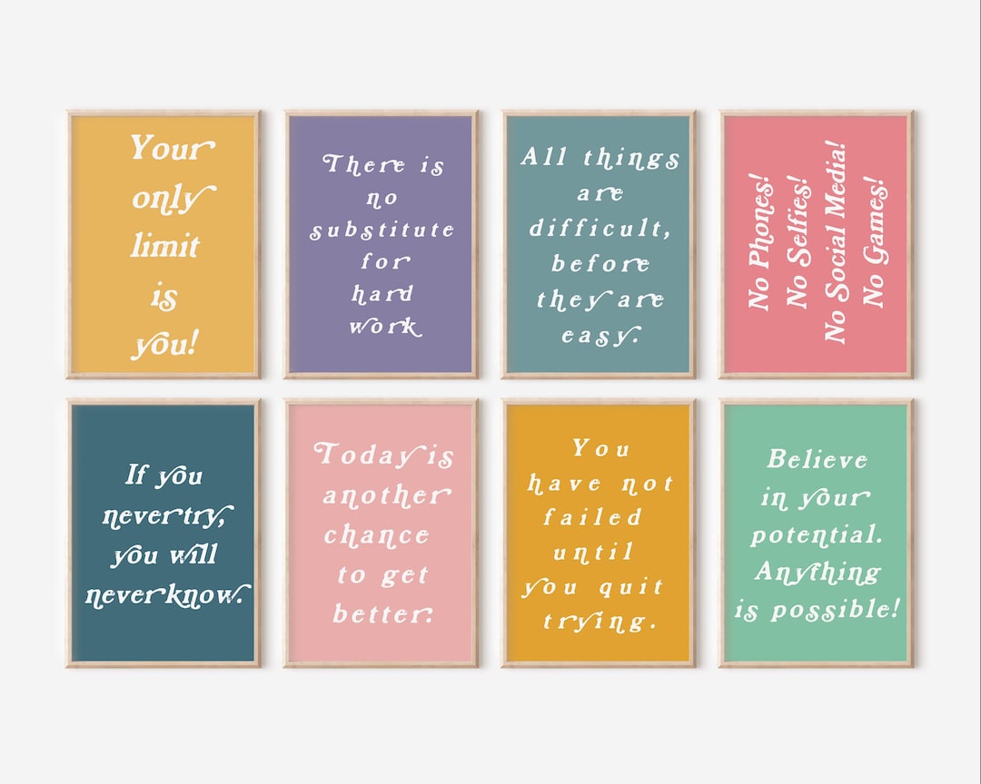 Growth Mindset Poster, Inspirational Print for Students, Motivational ...