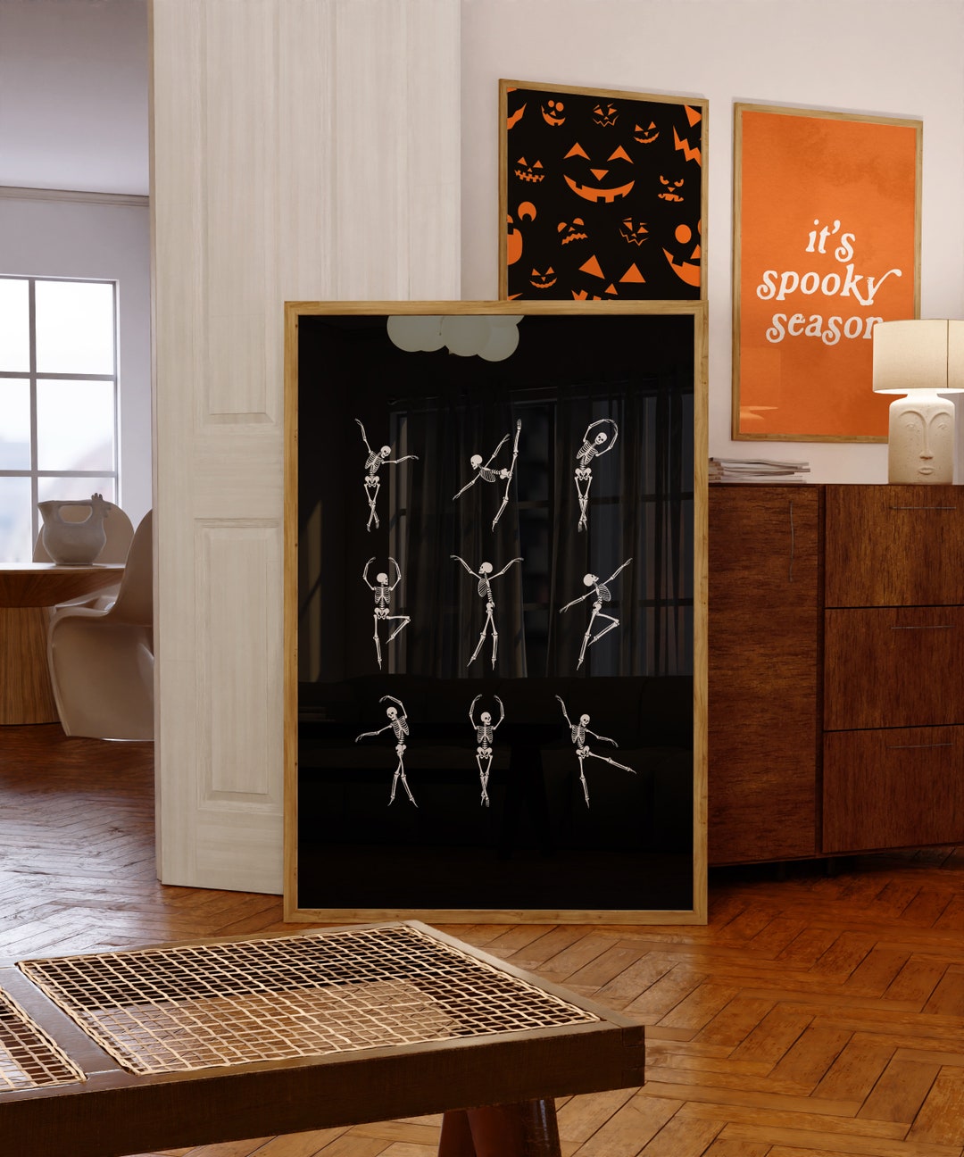 Dancing Skeleton Prints, Skeleton Poster, Halloween Wall Decor ...