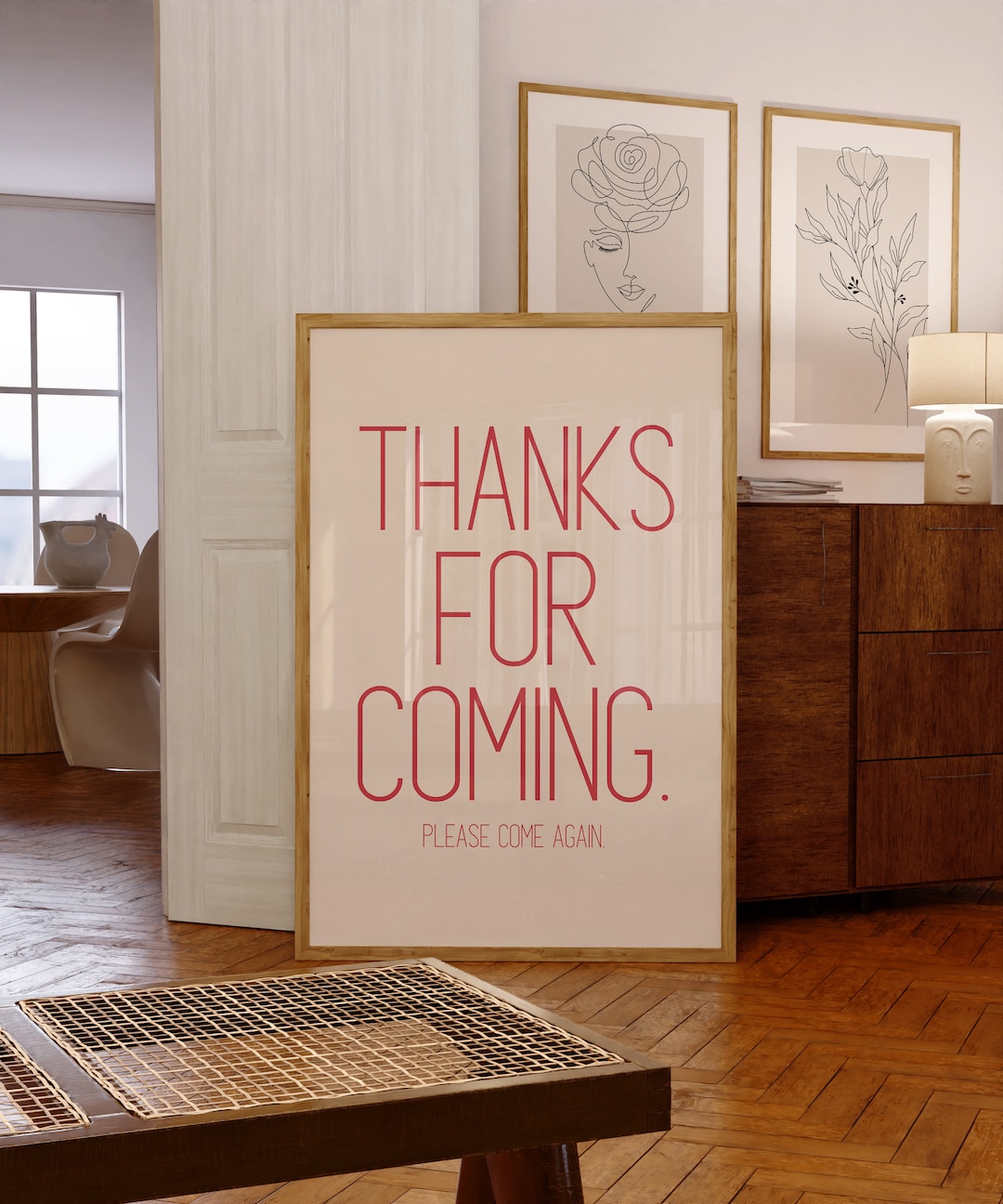 Thanks for Coming Please Come Again Poster, Red Thanks for Coming Print ...