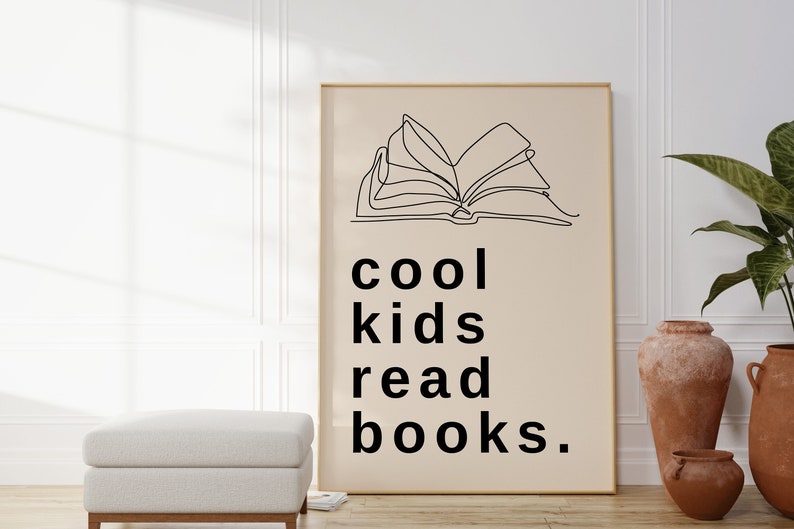 Bookish Poster Book Print Cool Kids Read Books Print Minimalist Book