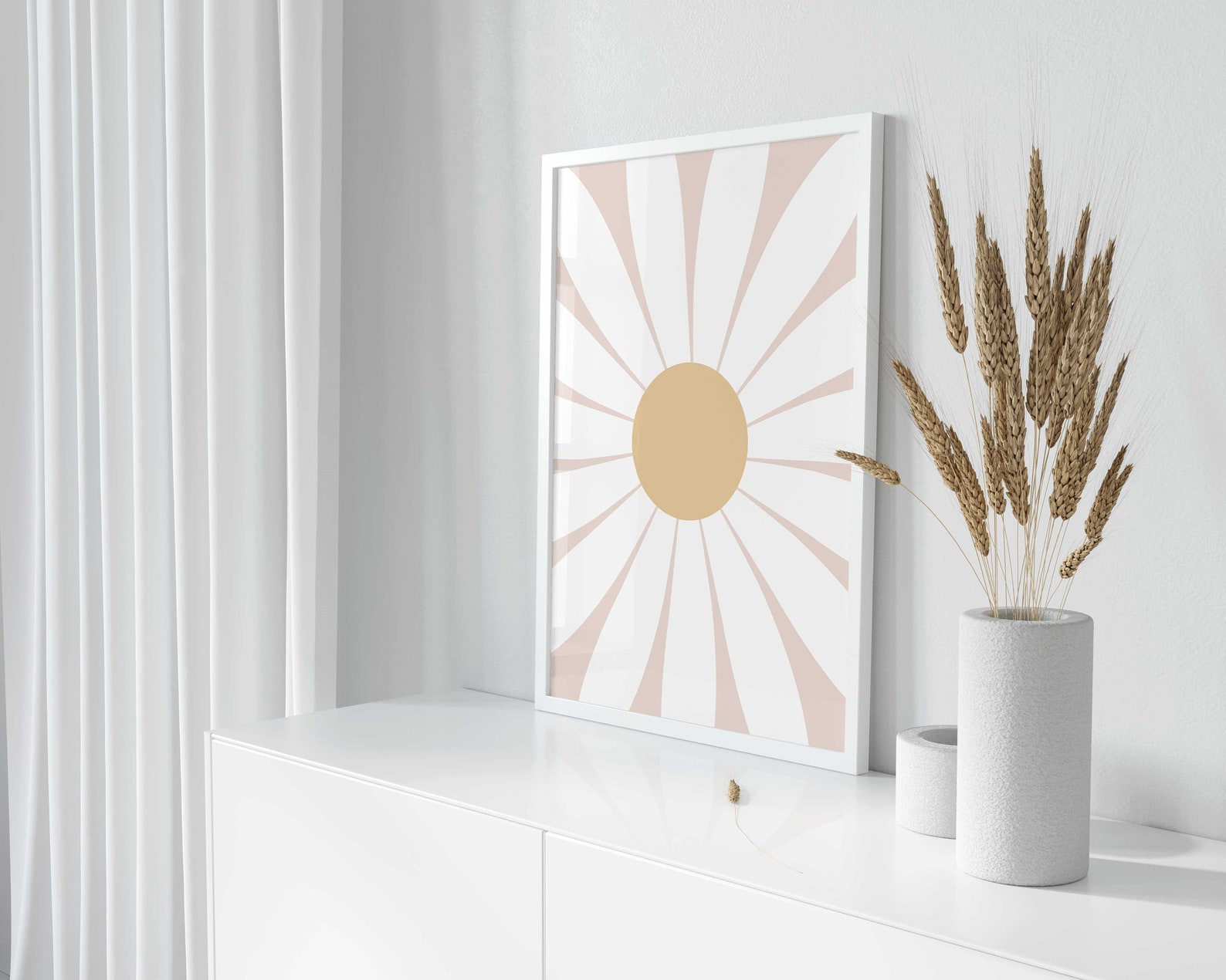 Pastel Pink Gallery Wall Art Set of 3, Daisy Print, Daisies Poster ...