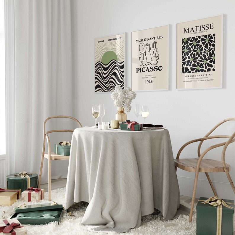 Gallery Wall Art Set of 3, Pablo Picasso Print, Henri Matisse Poster ...