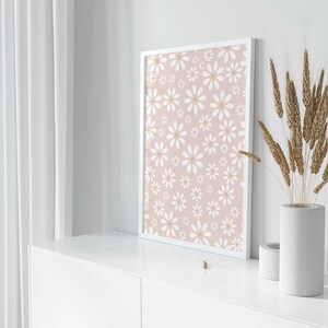 Pastel Pink Gallery Wall Art Set of 3, Daisy Print, Daisies Poster ...