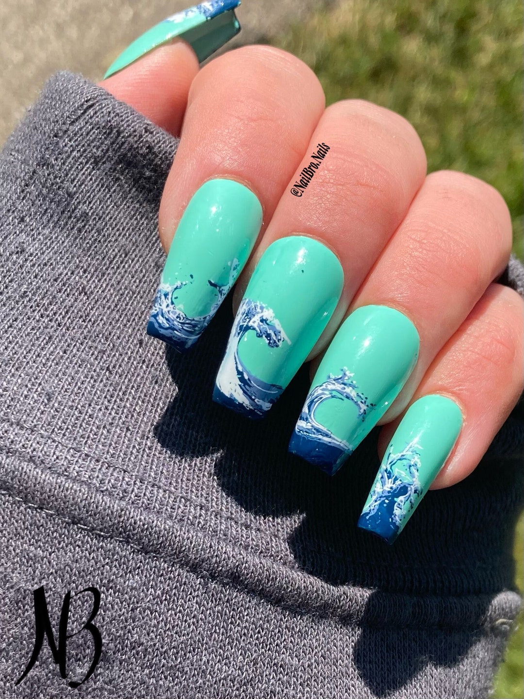 Ocean Wave Press on Nails - Etsy