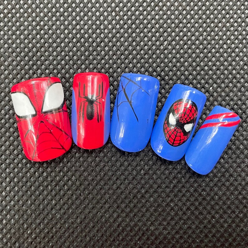 Spider-man Press-on Nails - Etsy