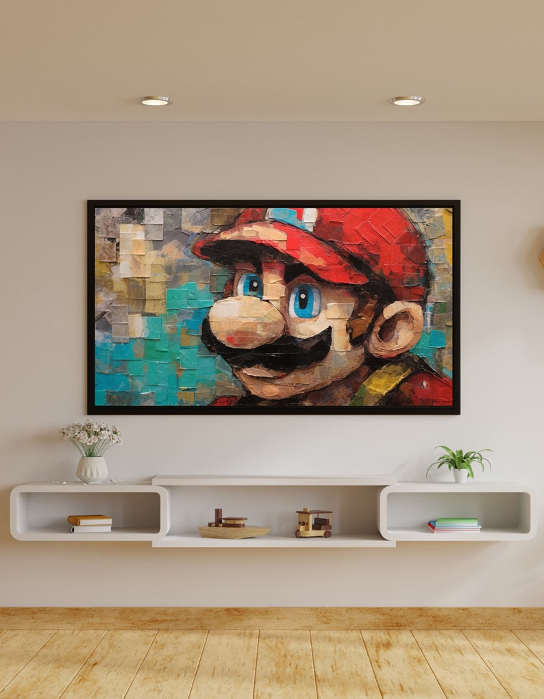 Samsung Frame TV Art, Super Mario Digital Painting, Abstract Art ...