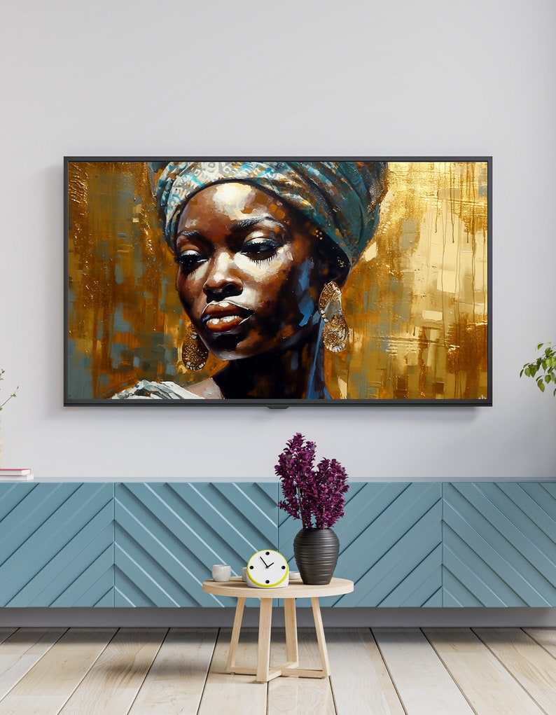 Samsung Frame TV Art Collection, African Queen Digital Art Painting ...