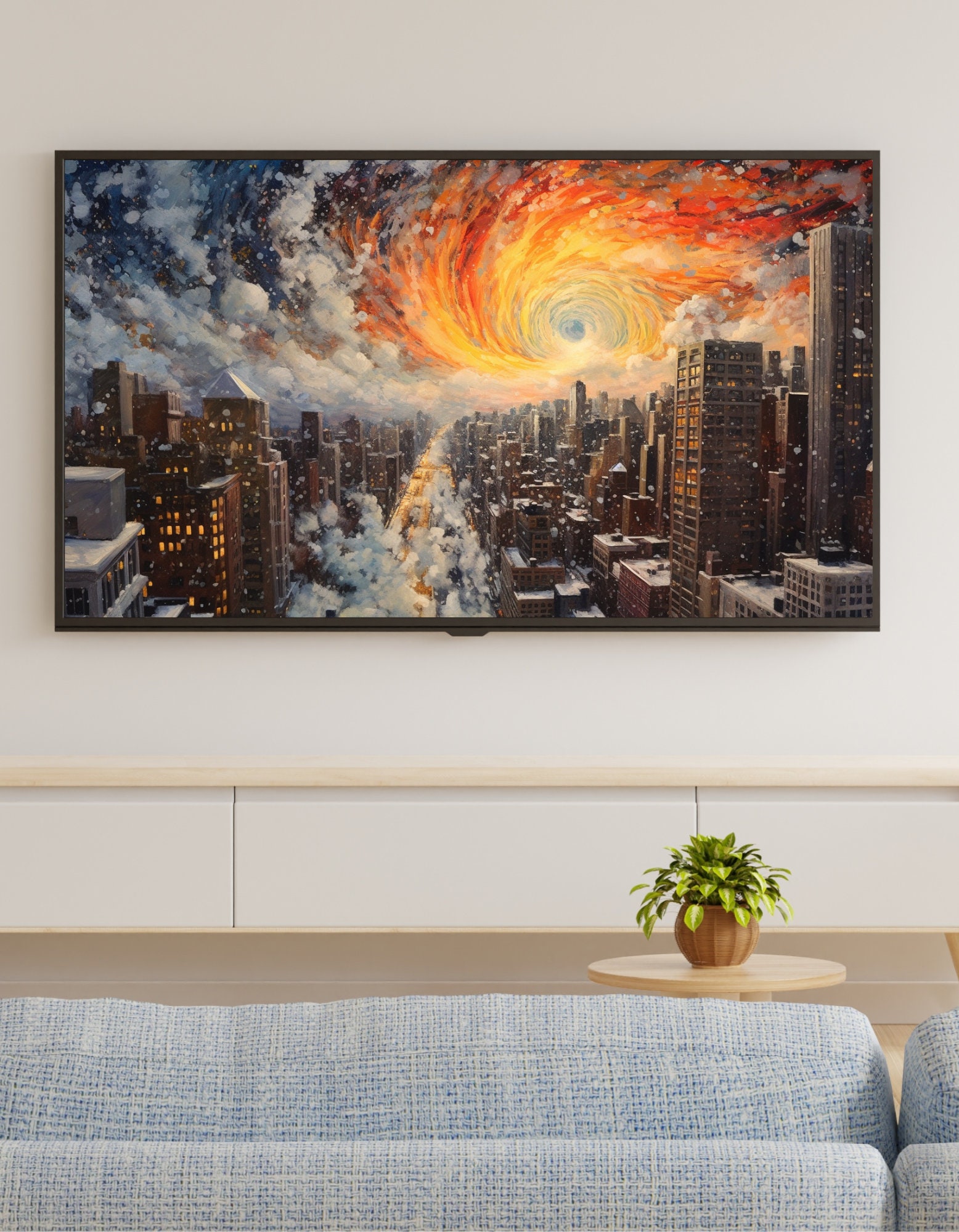 Art for Frame TV, Abstract Art, Atmospheric River Art, Digital Download ...