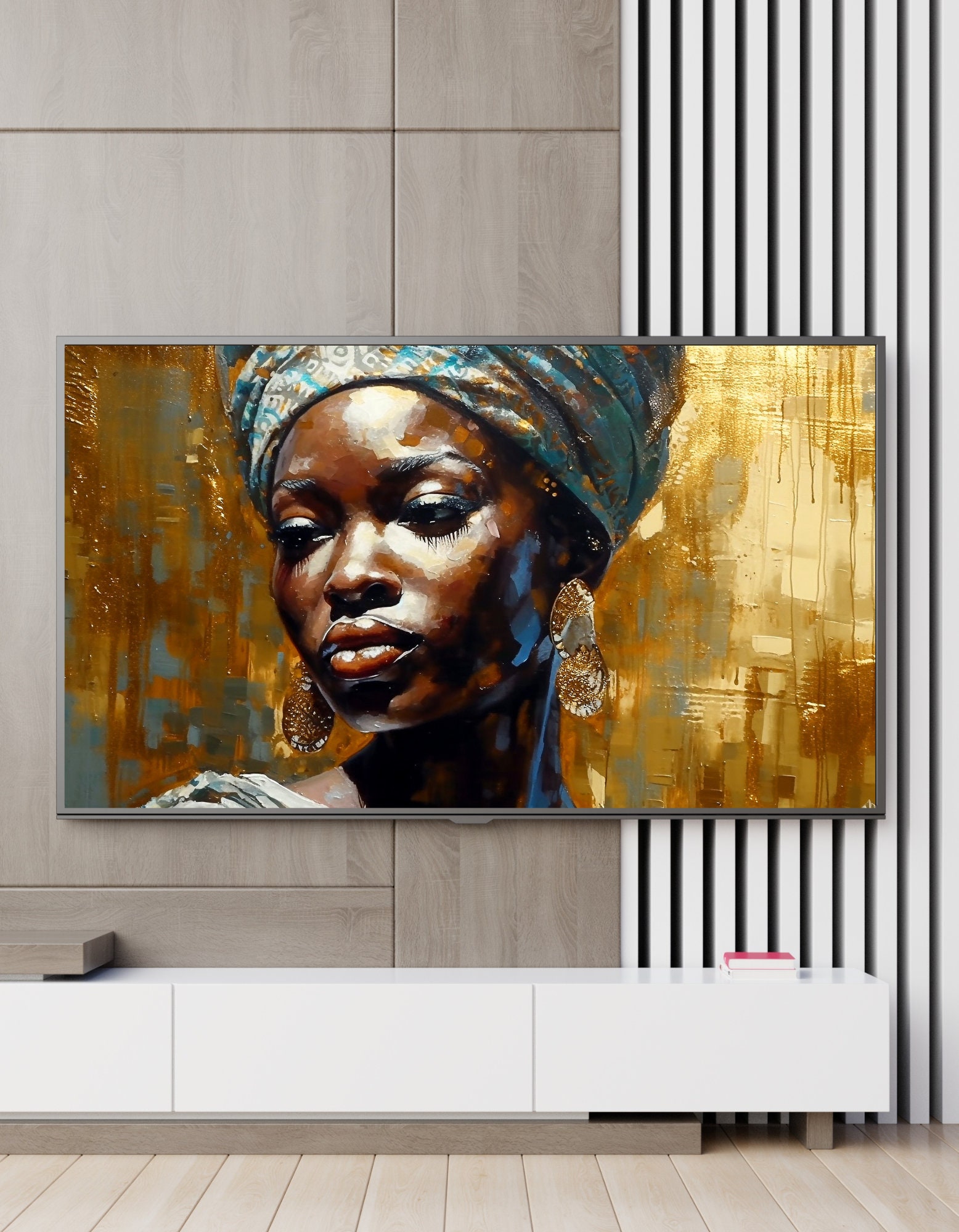Samsung Frame TV Art Collection, African Queen Digital Art Painting ...