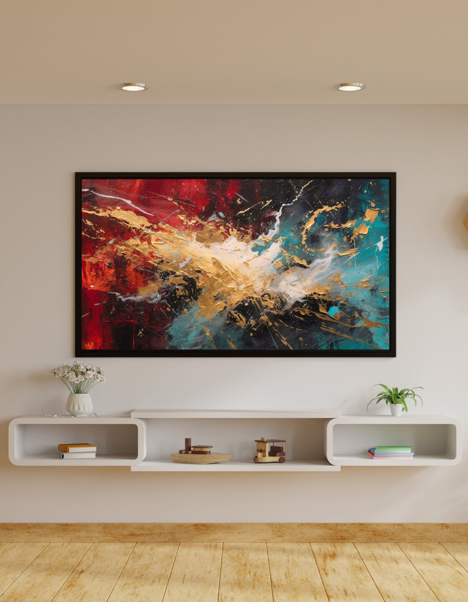 Art for Frame TV, Abstract Art, Thunderstorm Painting, Digital Download ...
