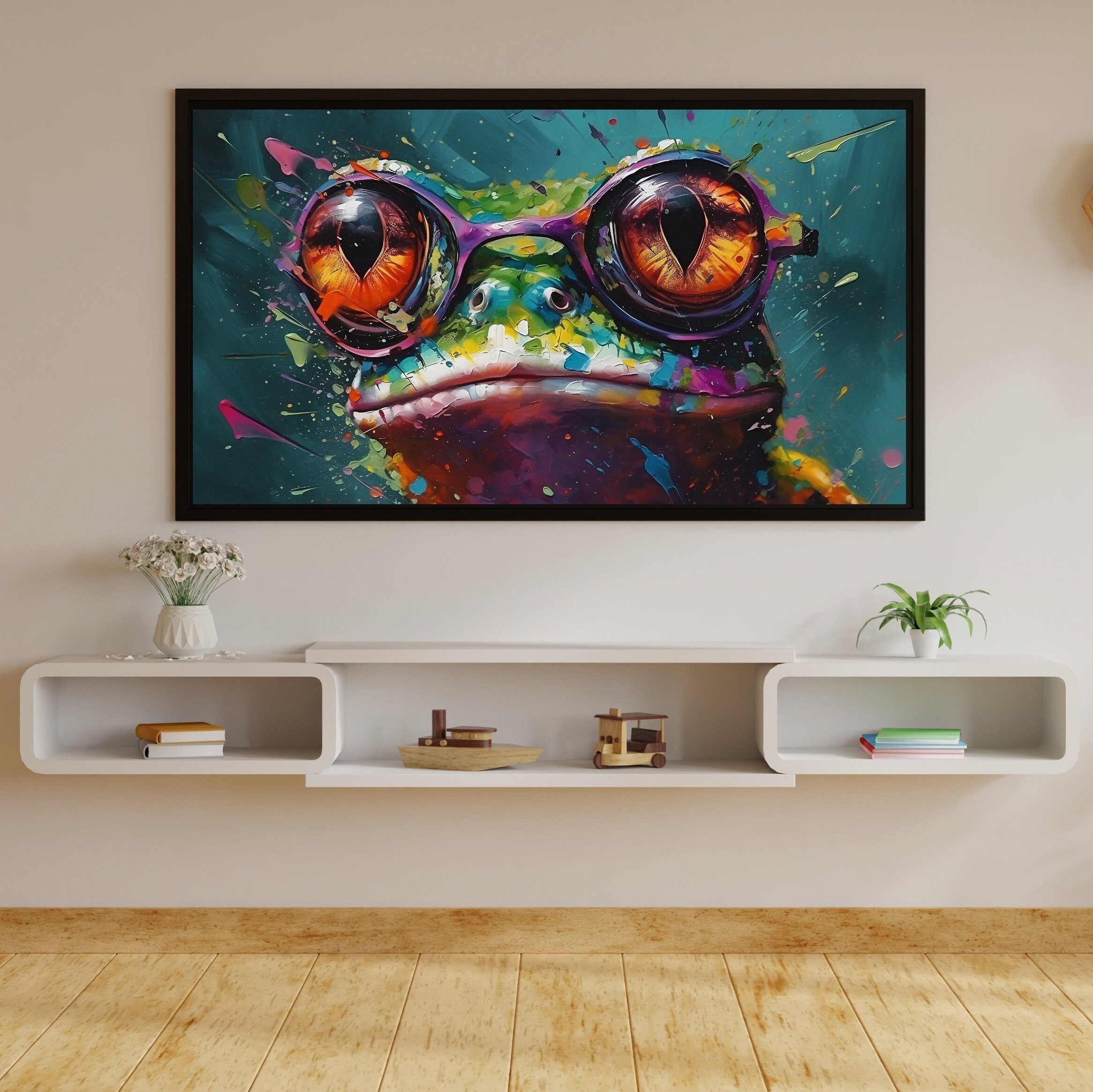 Samsung Frame Tv Art, Frog Wall Art Painting, Oil Painting, Instant ...