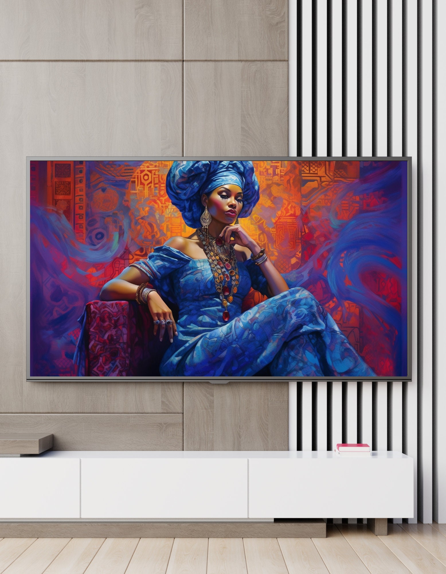 Samsung Frame Tv Art Collection, Stunning African Queen, Black Art Tv ...