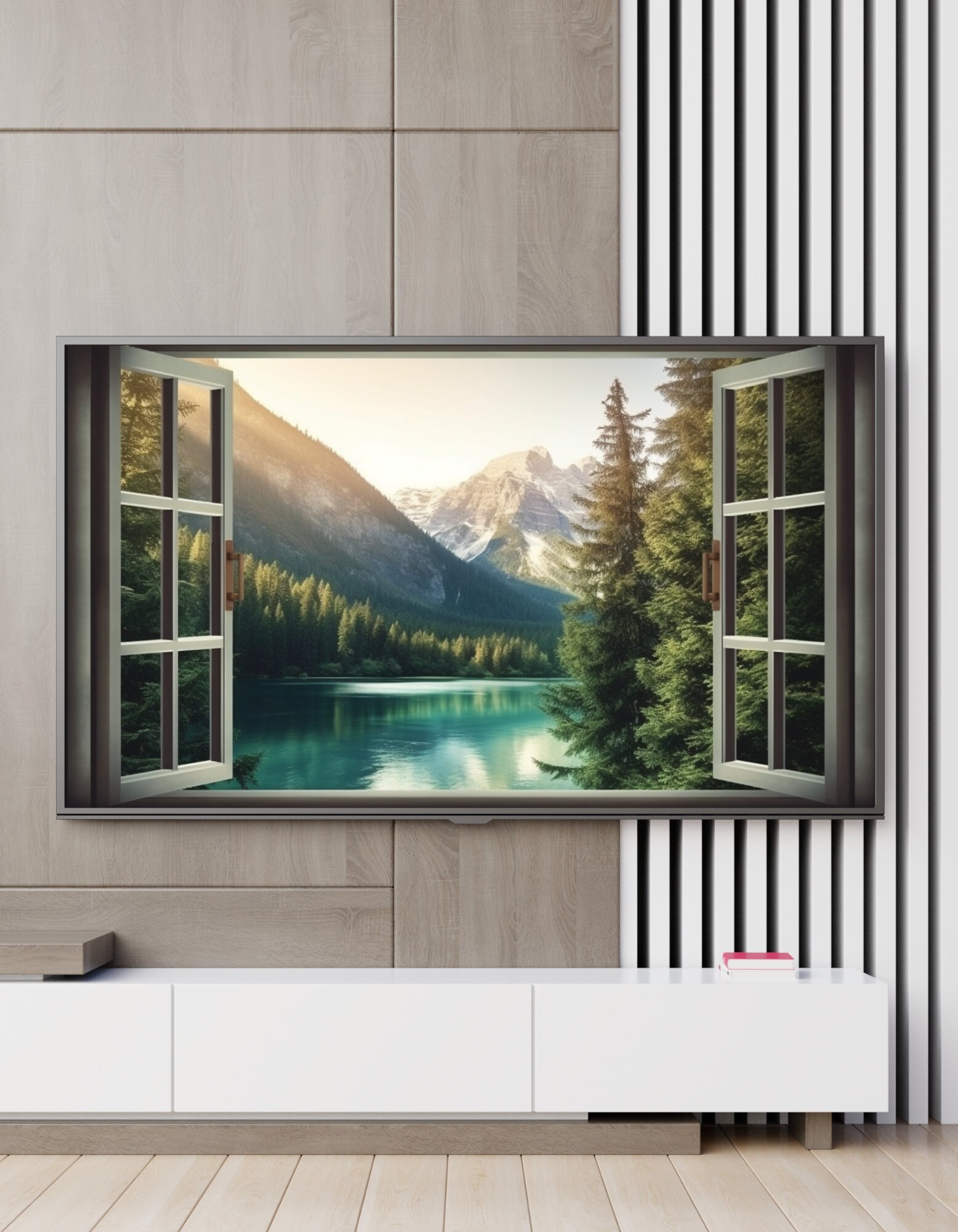 Samsung Frame TV Art Collection, Amazing Oil Moutain Outdoor Window Art ...