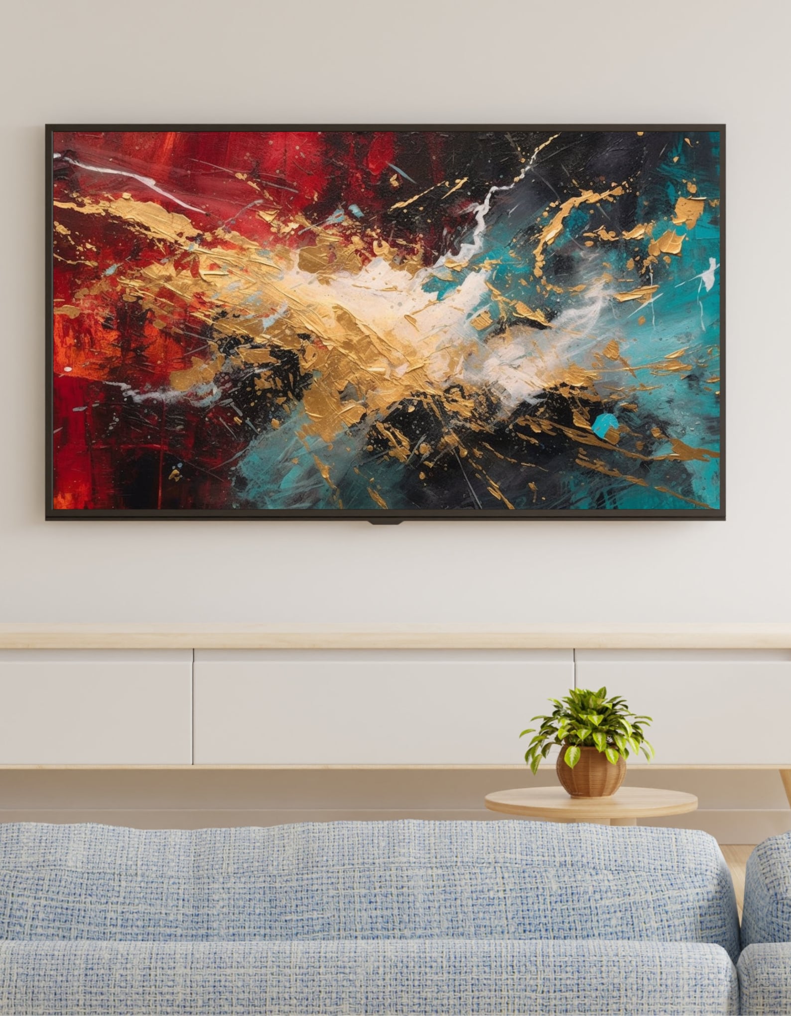 Art for Frame TV, Abstract Art, Thunderstorm Painting, Digital Download ...