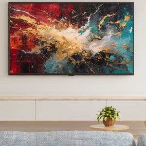 Art for Frame TV, Abstract Art, Thunderstorm Painting, Digital Download ...