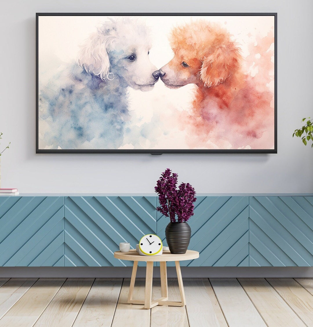 Watercolor Loving Poodles Art Collection - Samsung Tv Frame, Digital ...