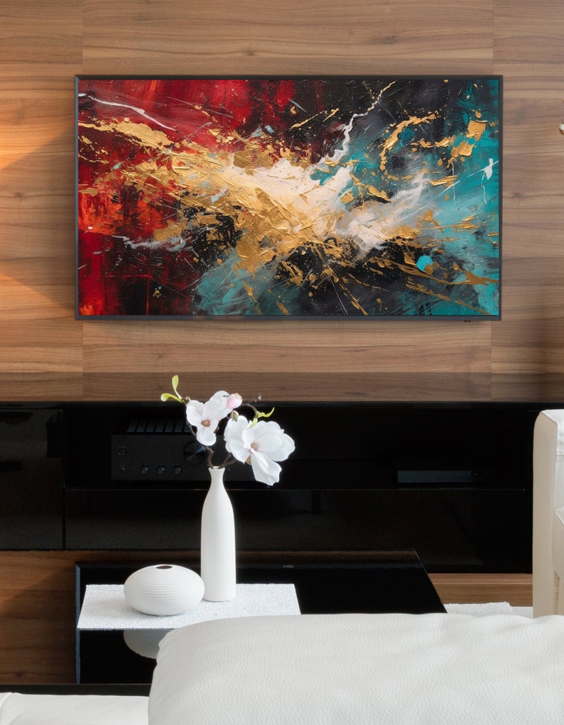 Art for Frame TV, Abstract Art, Thunderstorm Painting, Digital Download ...
