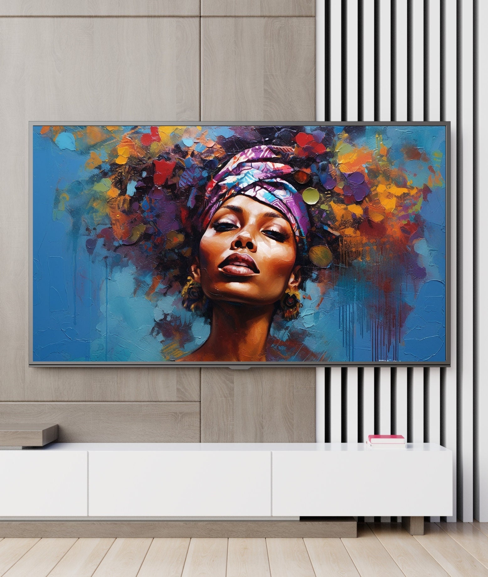Samsung Frame Tv Art Collection, Stunning African Queen, Black Art Tv ...