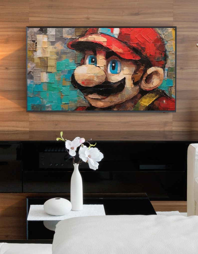 Samsung Frame TV Art, Super Mario Digital Painting, Abstract Art ...