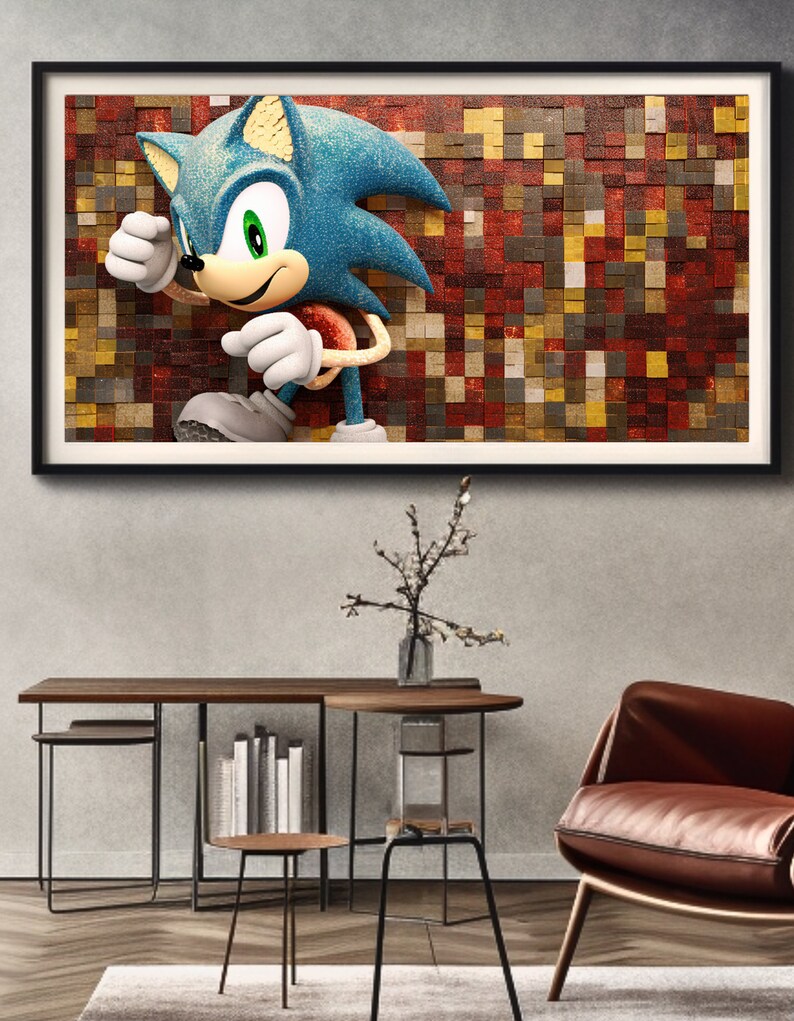 Samsung Frame TV Art, Sonic the Hedgehog Digital Painting, Abstract Art ...