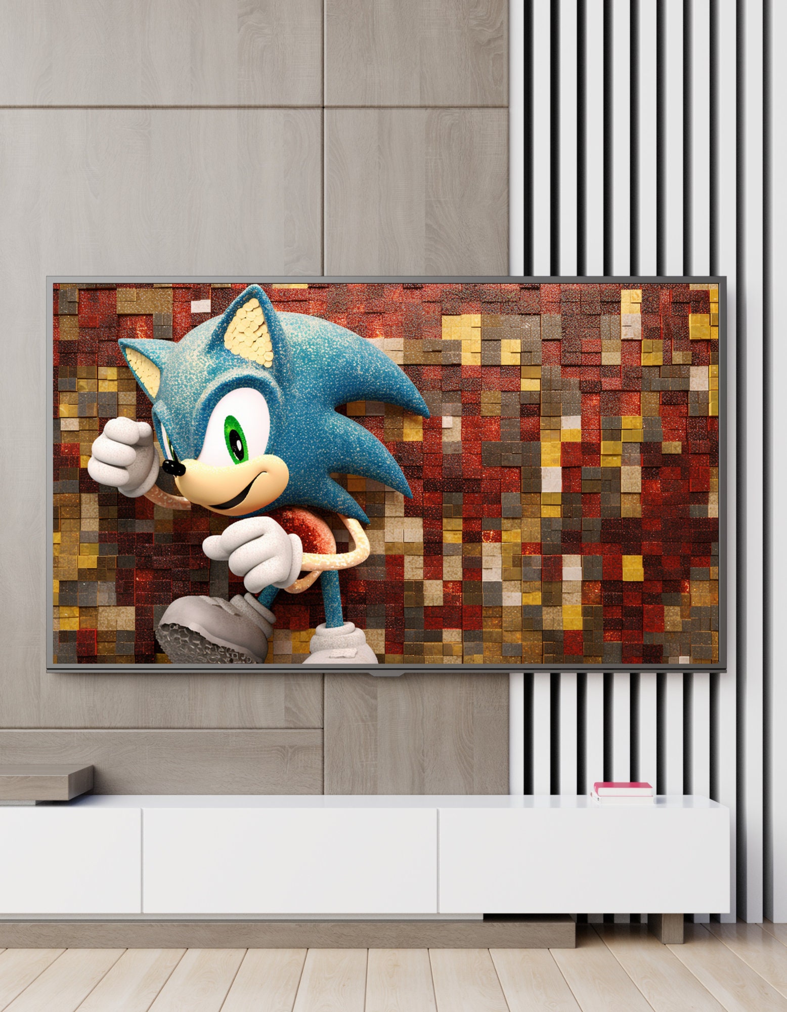 Samsung Frame TV Art, Sonic the Hedgehog Digital Painting, Abstract Art ...