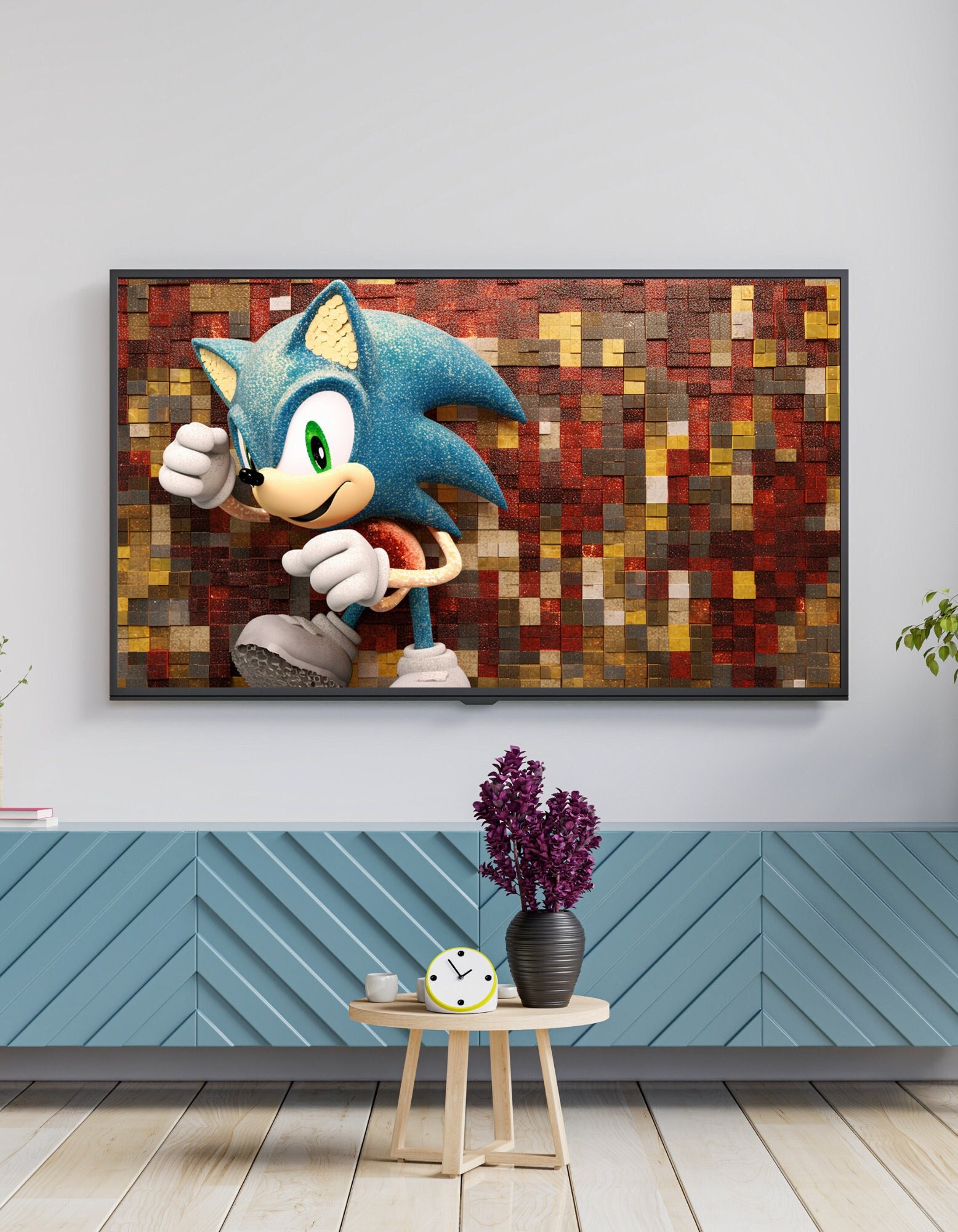 Samsung Frame TV Art, Sonic the Hedgehog Digital Painting, Abstract Art ...
