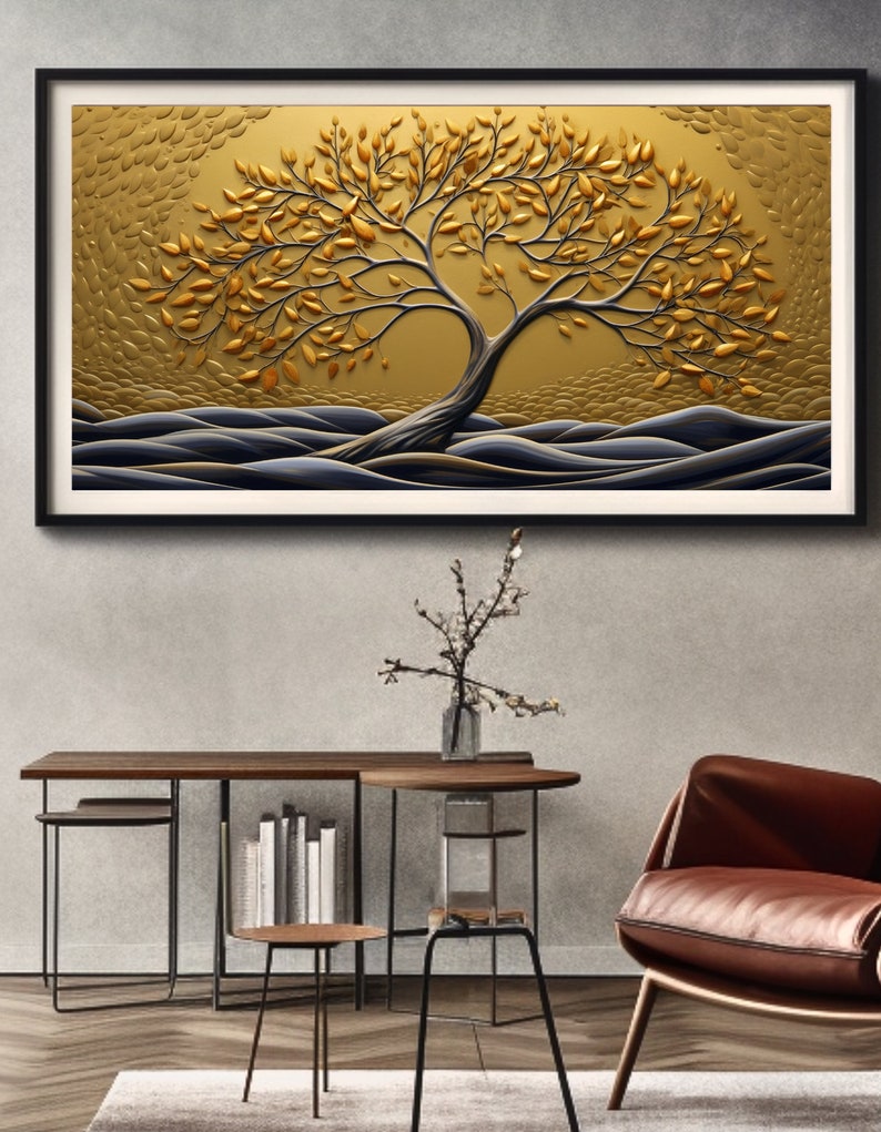 Samsung Frame TV Art, Stunning Golden Tree Art, 3D TV Art, Art for the Frame TV, Flowers, - Etsy