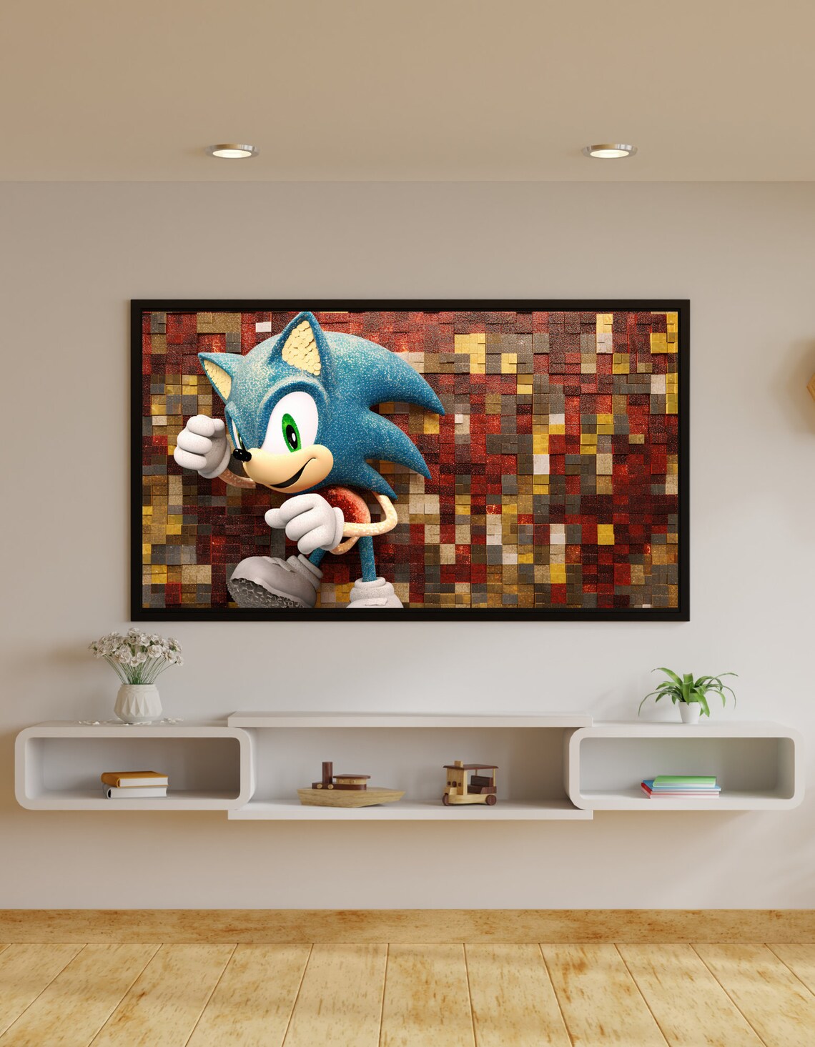 Samsung Frame TV Art, Sonic the Hedgehog Digital Painting, Abstract Art ...