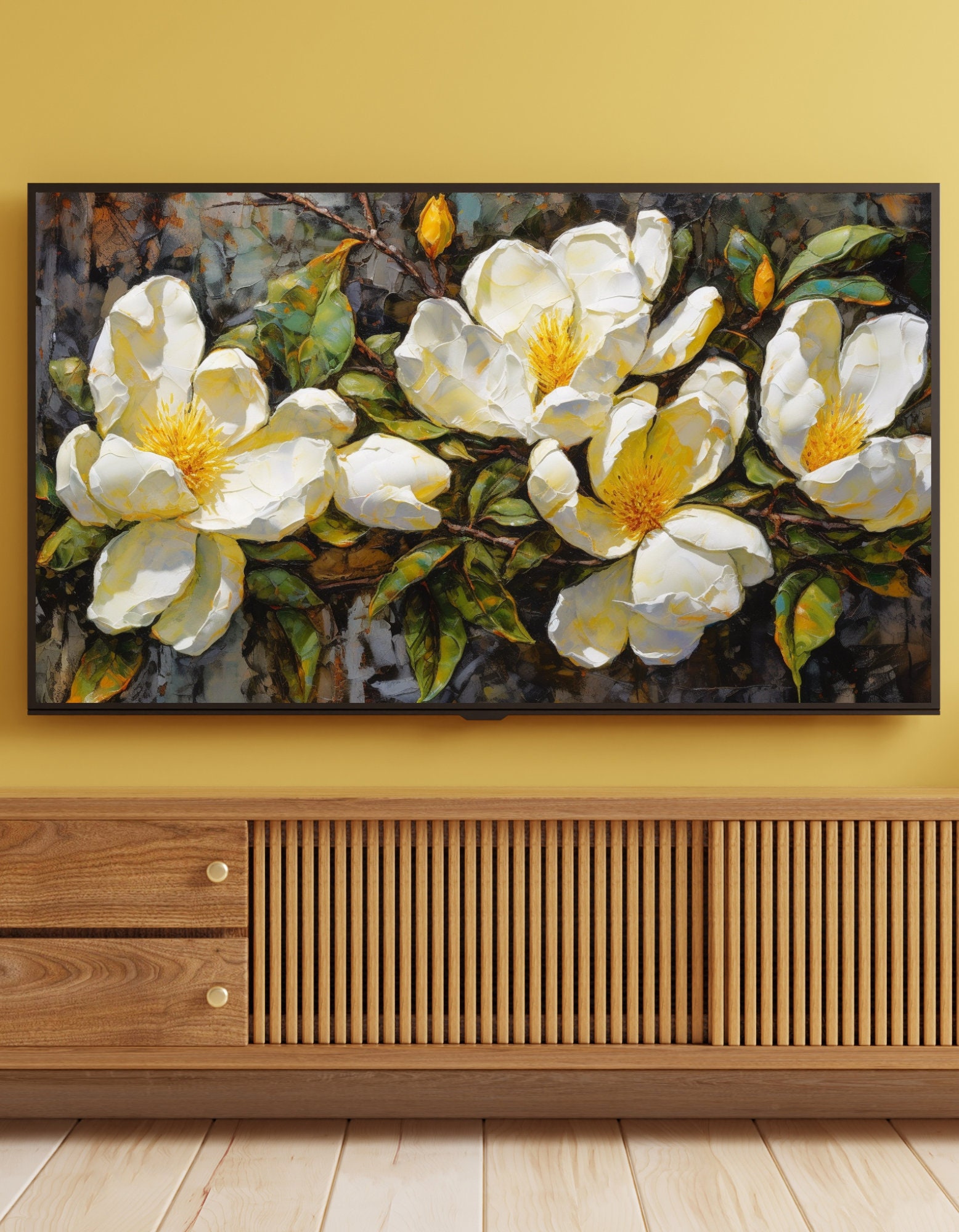 Samsung Frame Tv Art, Yellow Spring Flowers, Magnolia Flowers, Spring ...