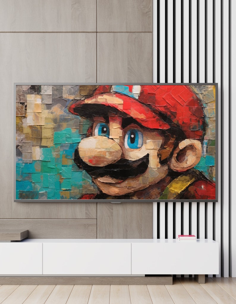 Samsung Frame TV Art, Super Mario Digital Painting, Abstract Art ...