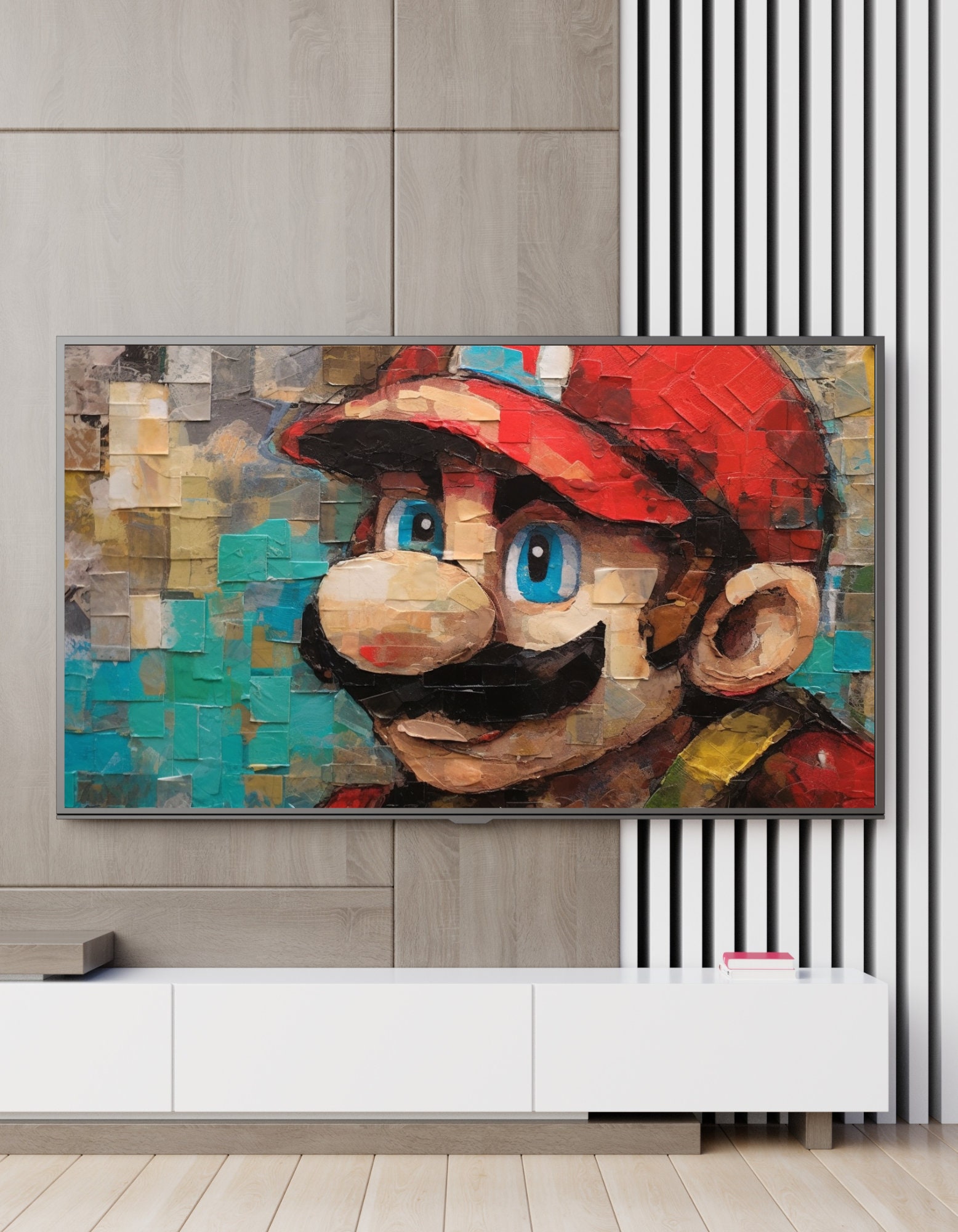 Samsung Frame TV Art Super Mario Digital Painting Abstract - Etsy