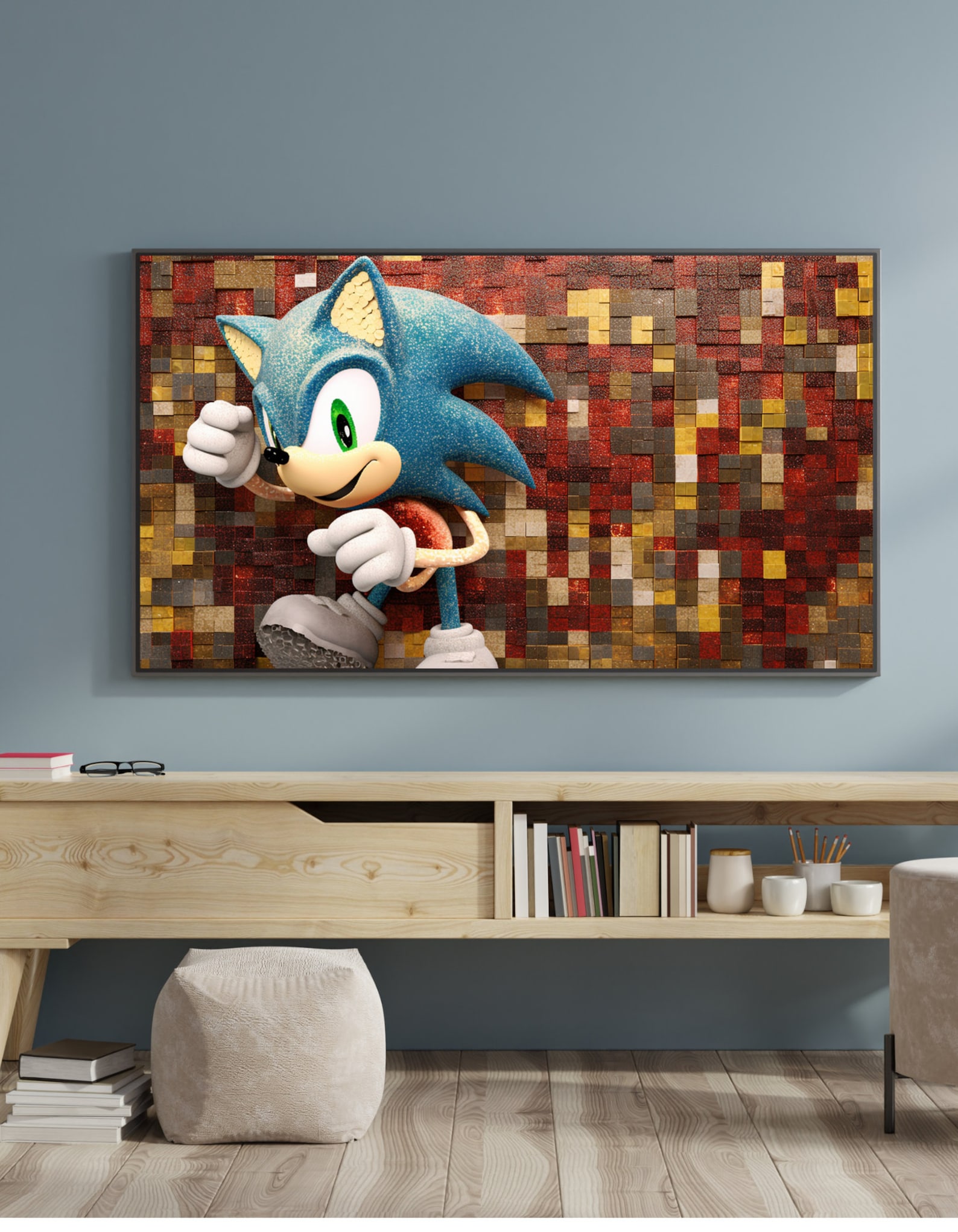Samsung Frame TV Art, Sonic the Hedgehog Digital Painting, Abstract Art ...