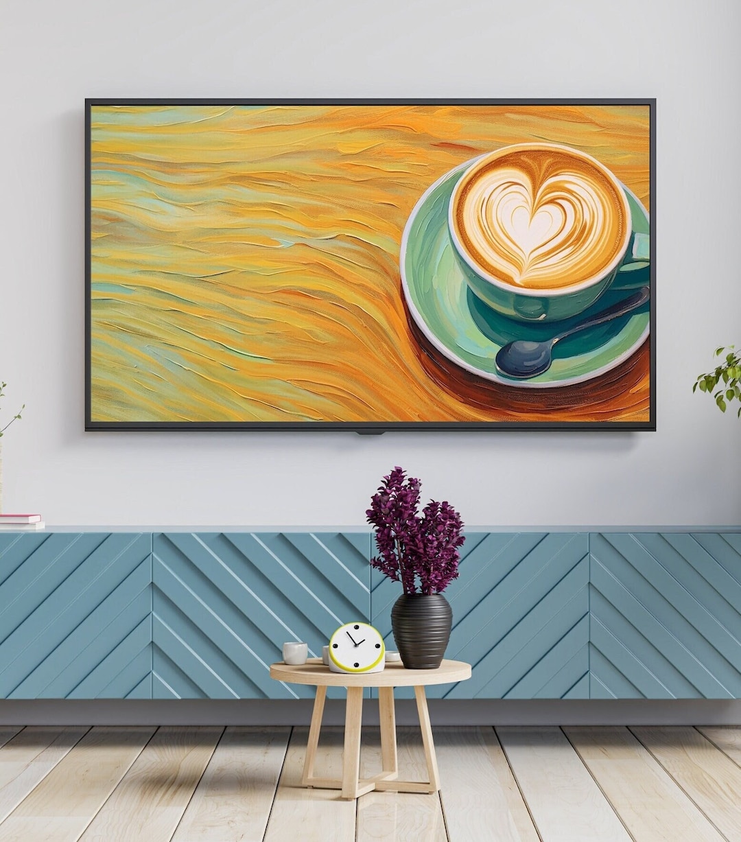 Samsung Frame Tv Art, Amazing Oil Painting Coffee Art, Wall Art ...