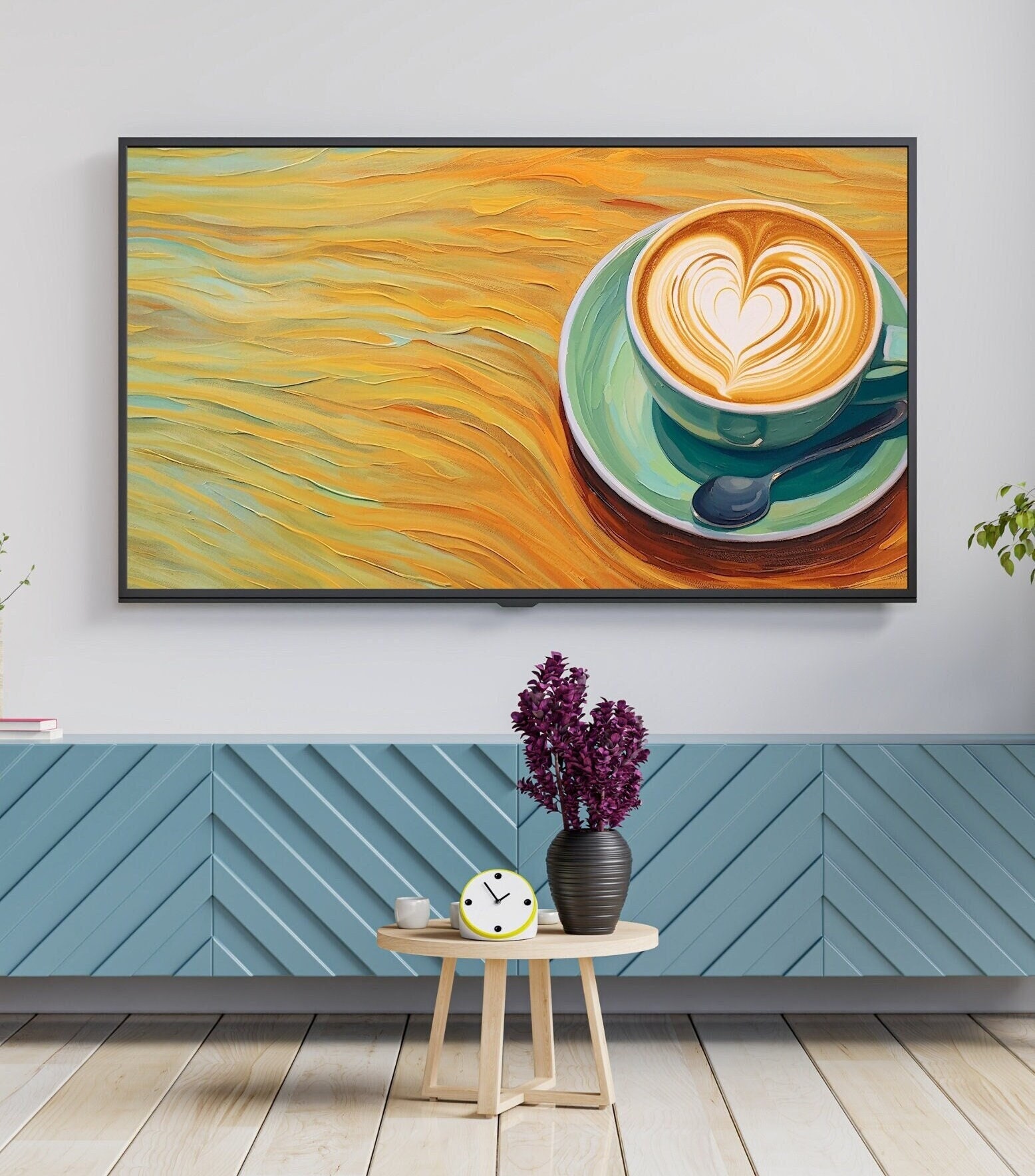 Samsung Frame Tv Art, Amazing Oil Painting Coffee Art, Wall Art ...