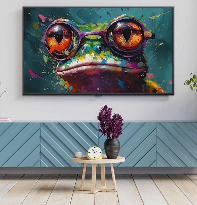 Samsung Frame Tv Art, Frog Wall Art Painting, Oil Painting, Instant ...