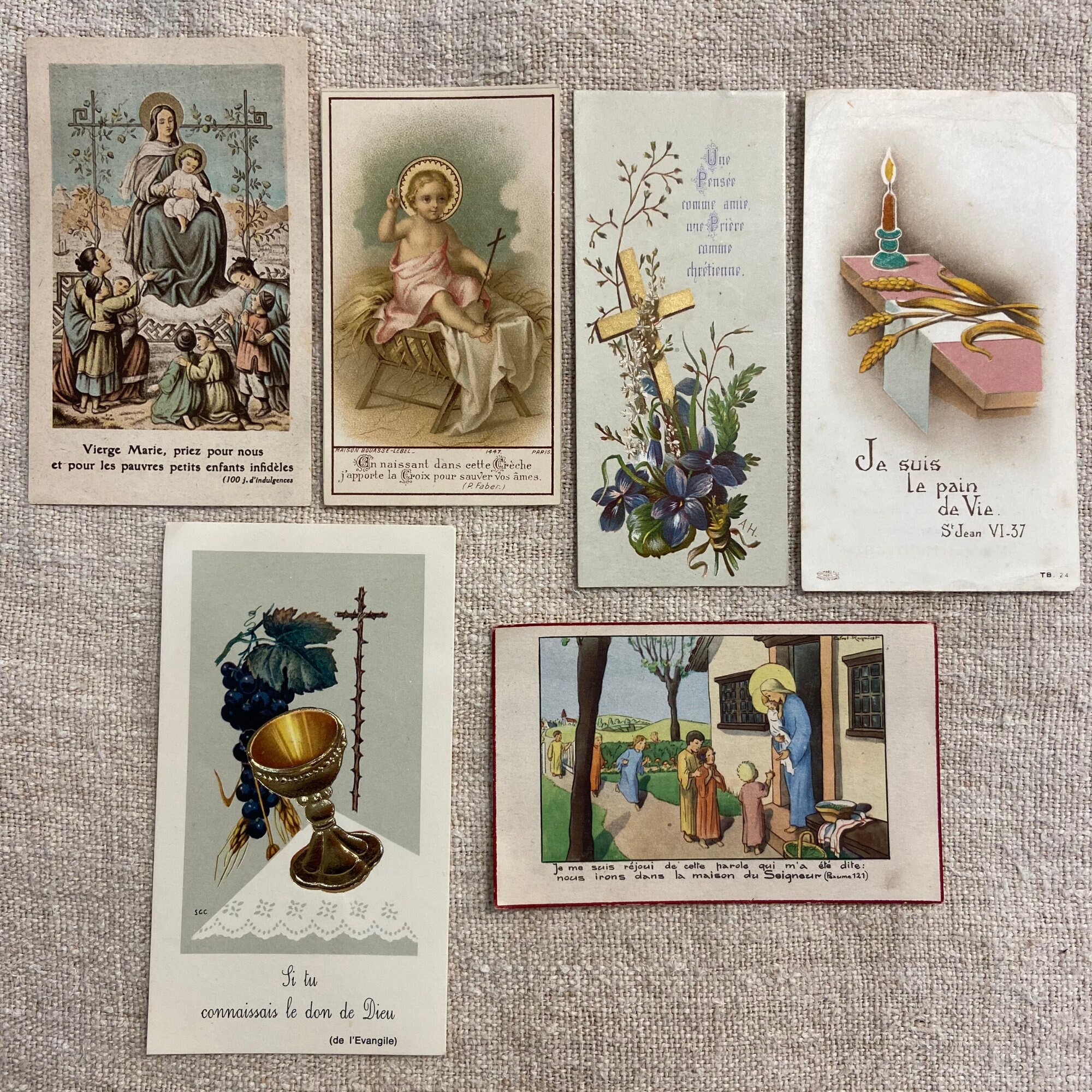 20 French Antique Prayer Cards, Catholic Digital Ephemera for Religious ...