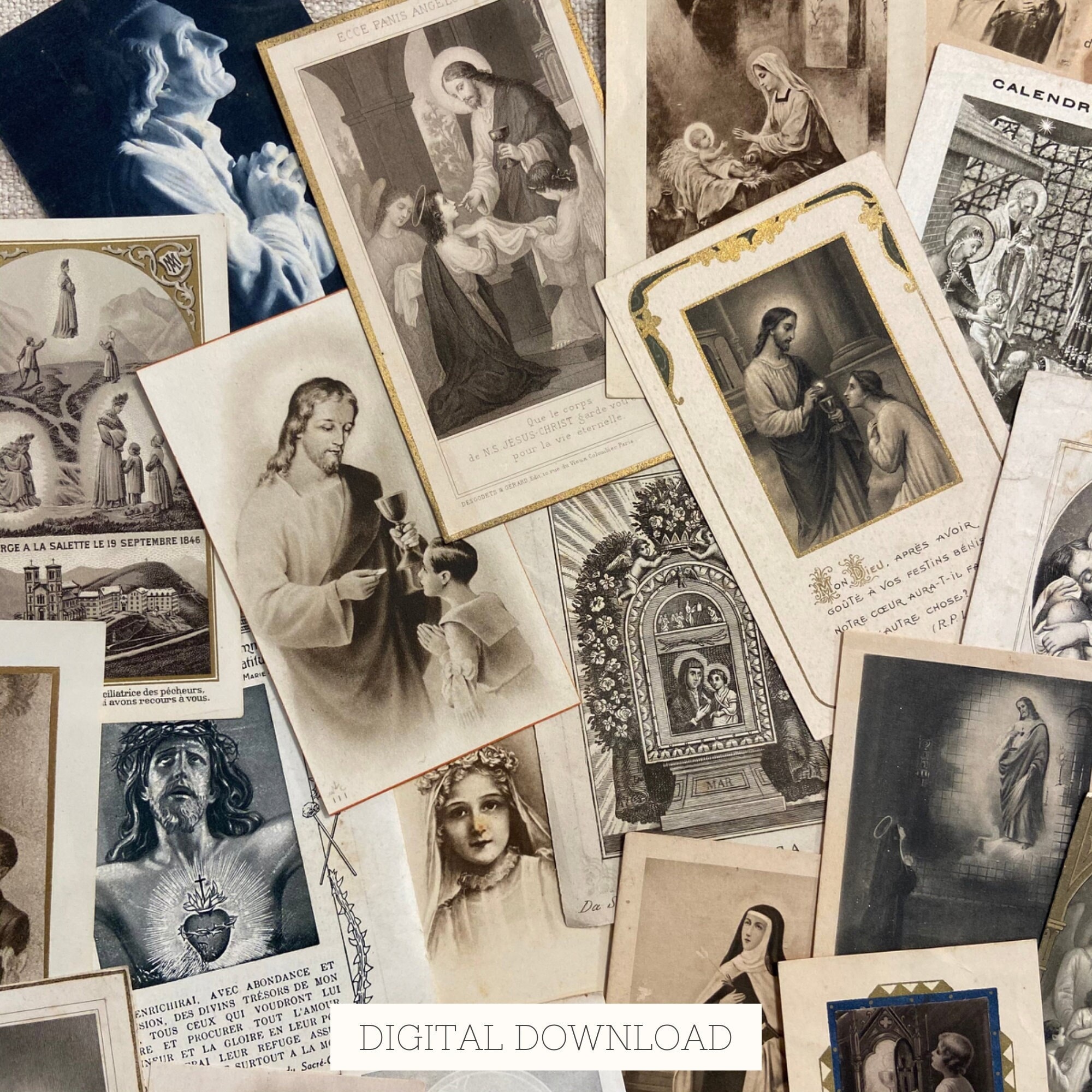 30 Antique Prayer Cards for First Communion or Religious Holiday Gift ...