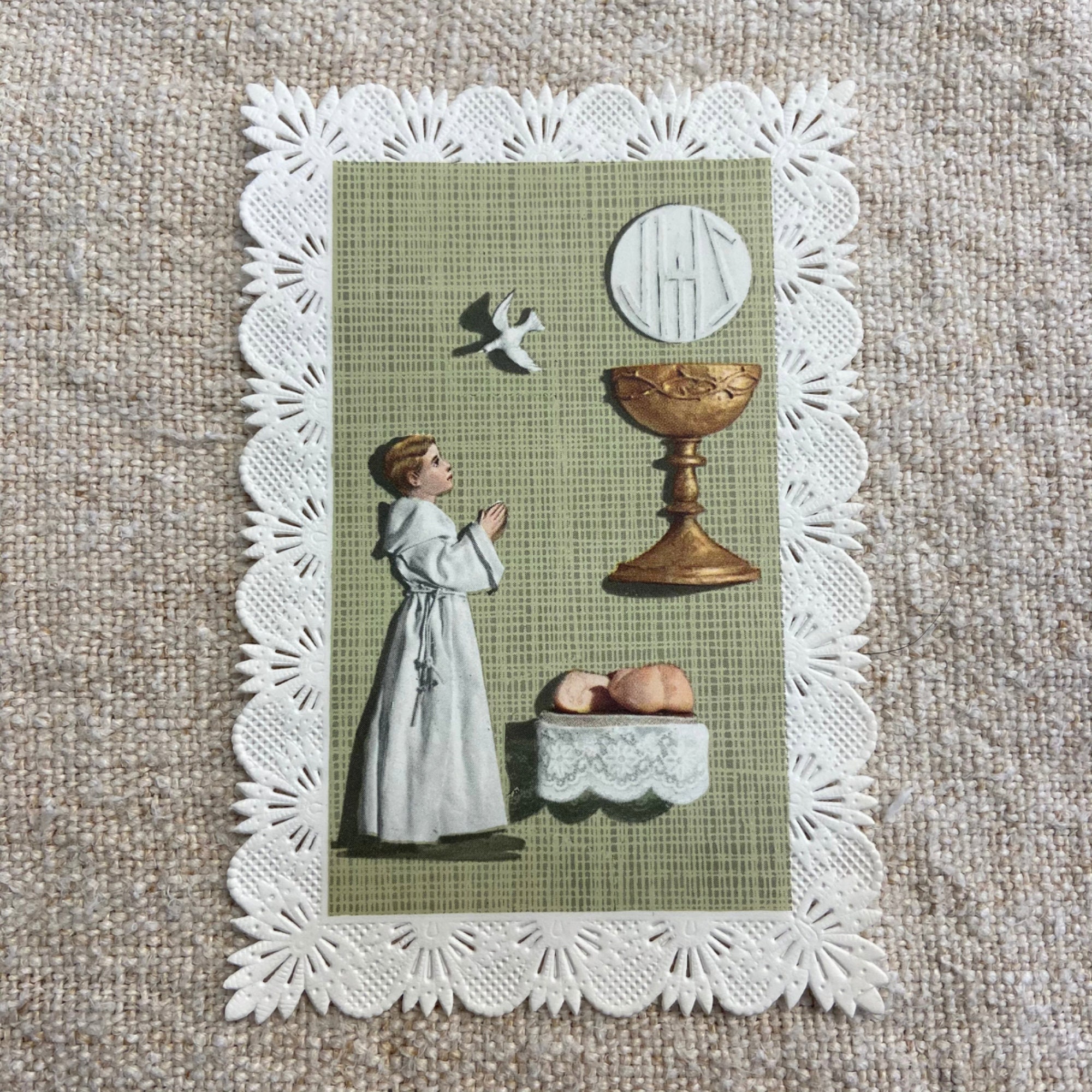 5 French Lace Prayer Cards, Antique Vintage Printable Religious ...