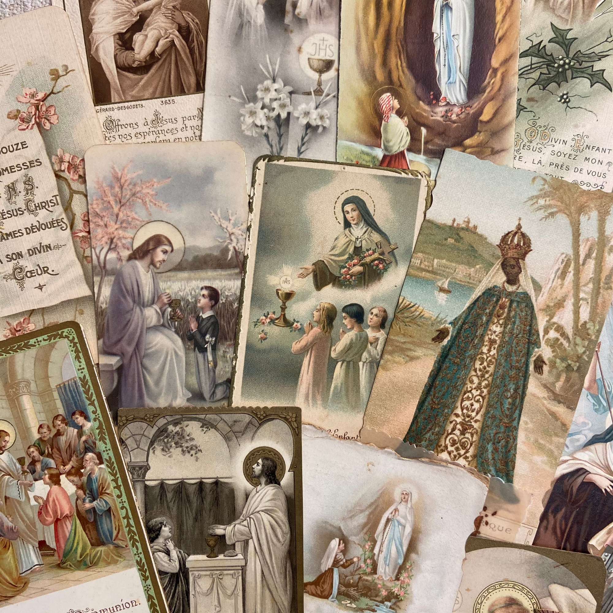 20 Antique Prayer Cards for First Communion or Religious Holiday Gift ...