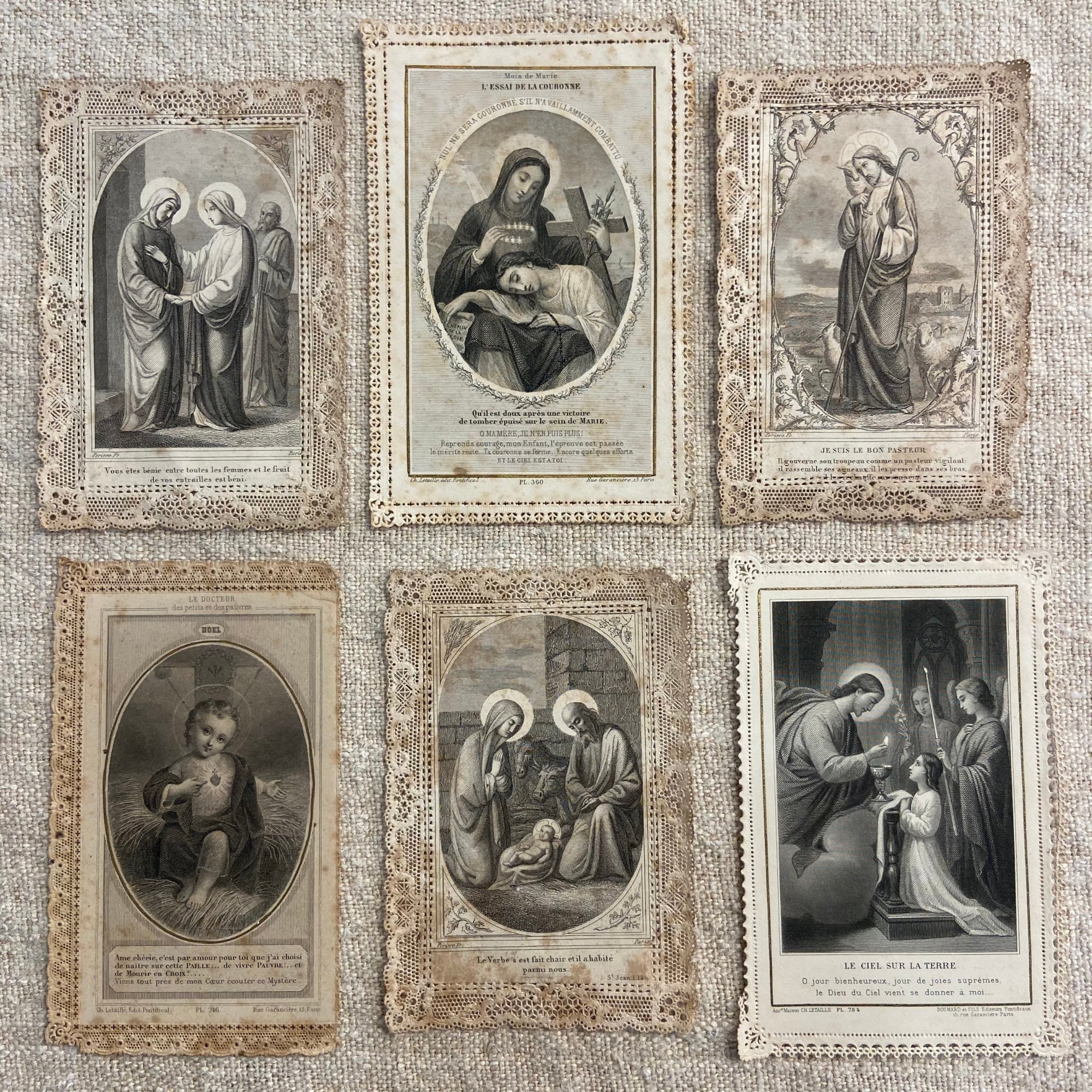 French Lace Prayer Cards: Antique Catholic Ephemera (digital Download ...
