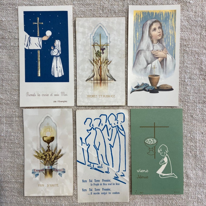 30 French Vintage Prayer Cards, Christian Digital Scrapbooking ...