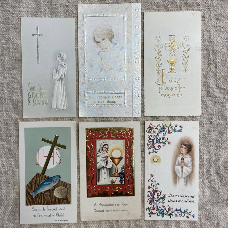 30 French Vintage Prayer Cards, Christian Digital Scrapbooking ...