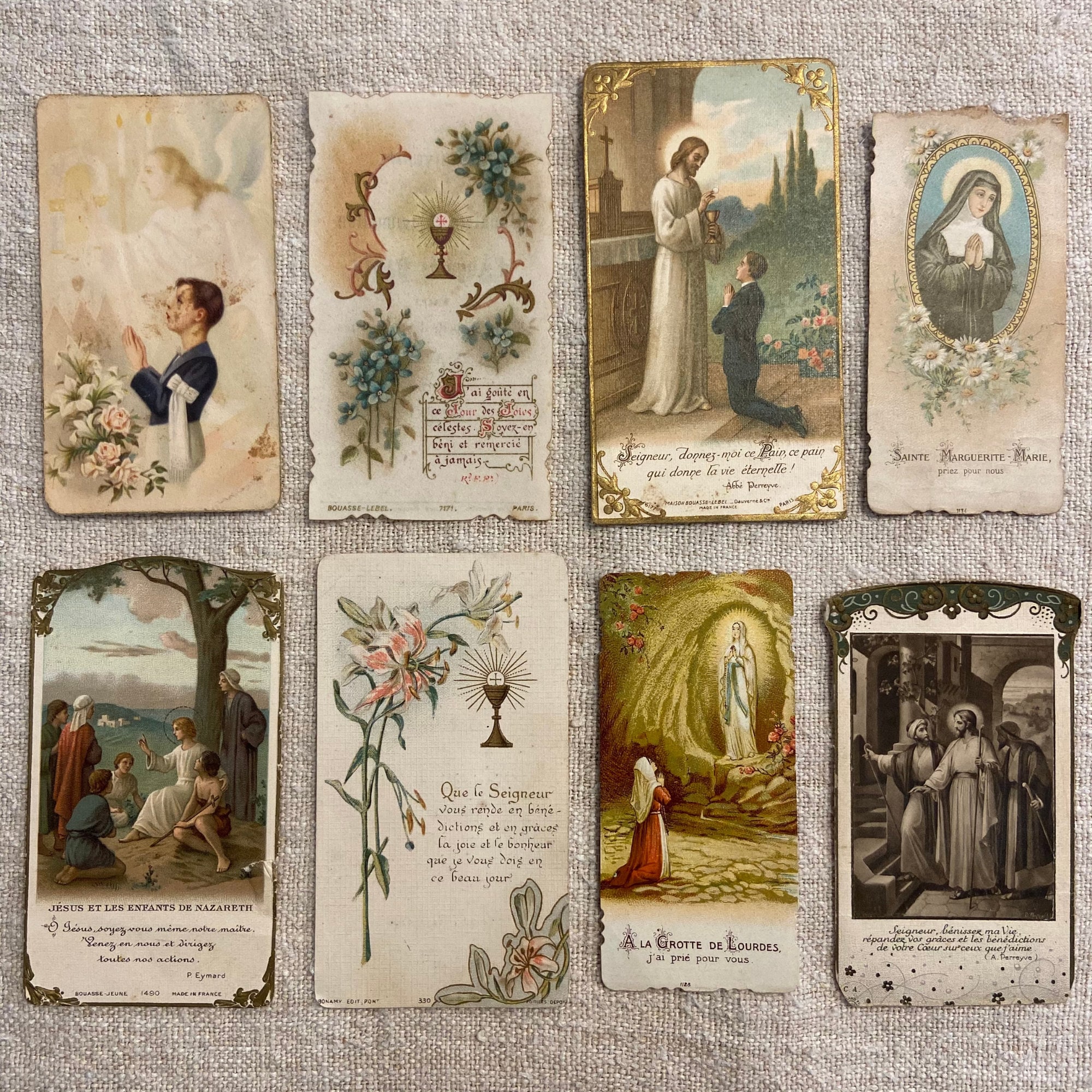 20 Printable French Vintage Prayer Cards, Digital Download Faith Cards ...